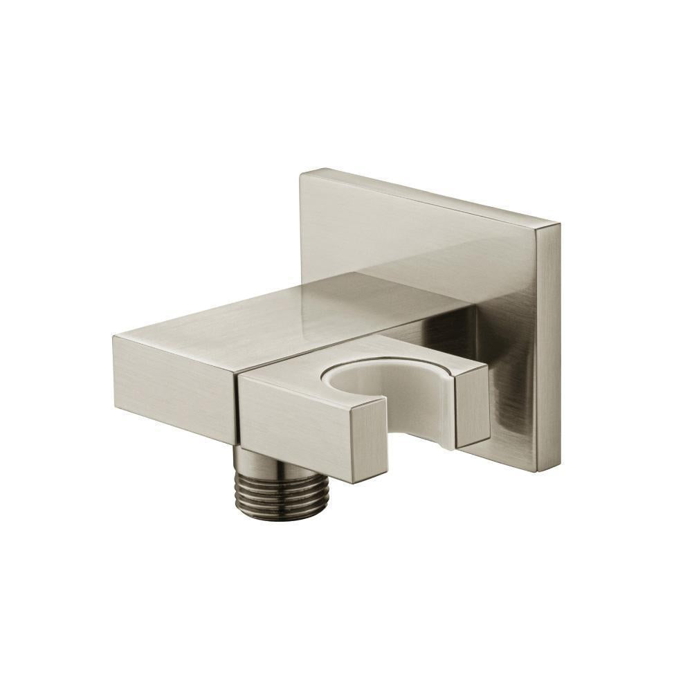 Flusso Faucets, Wall Elbow With Holder Combo - Adjustable Angle, HS8004