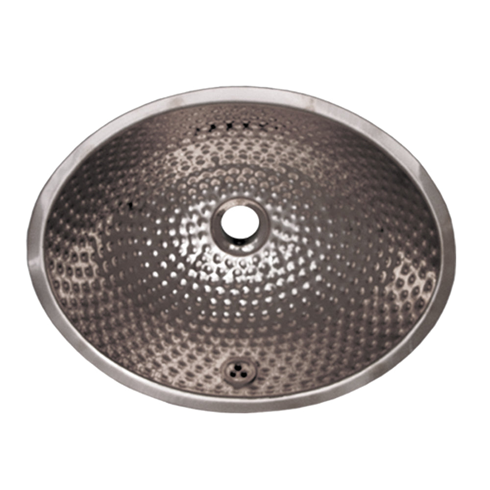 Whitehaus Decorative Oval Ball Pein Hammered Textured Undermount Basin ...